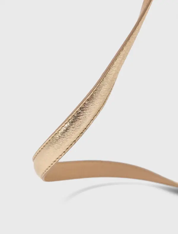 Maje Slim Metallic Leather Belt
