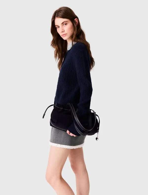 Maje Cardigan With Poplin Collar