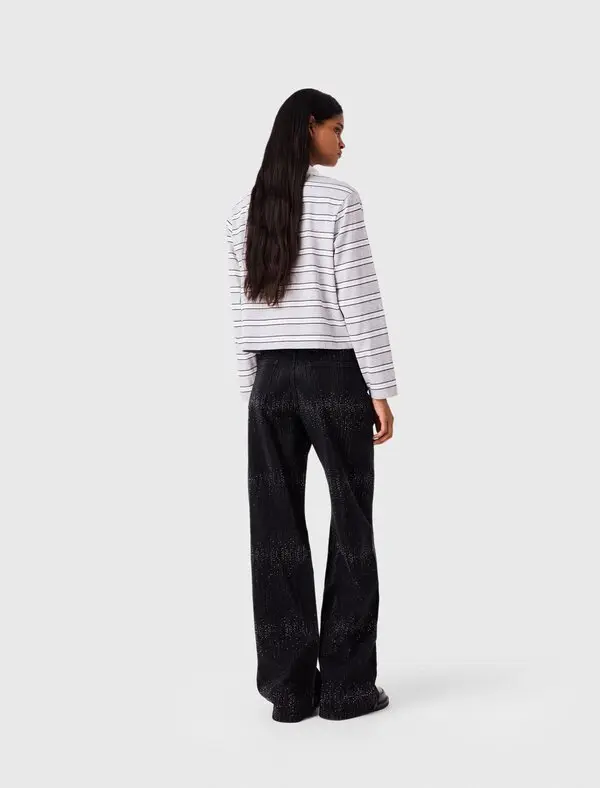 Maje Wide-leg Rhinestone Jeans