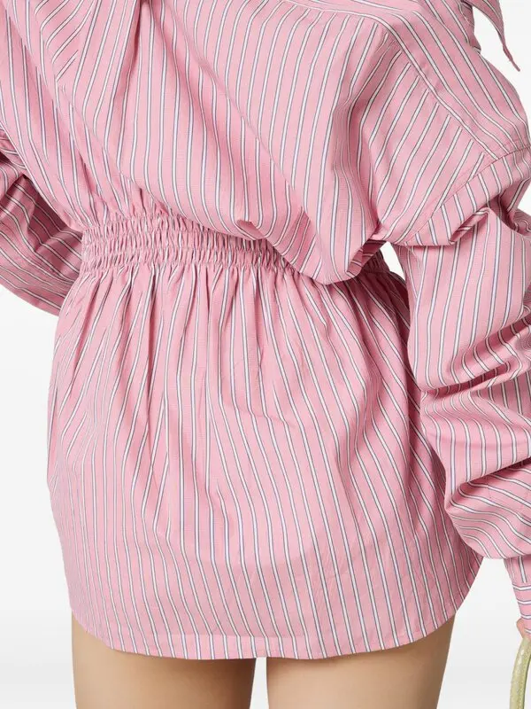 Miu Miu Striped Cotton Mini Dress