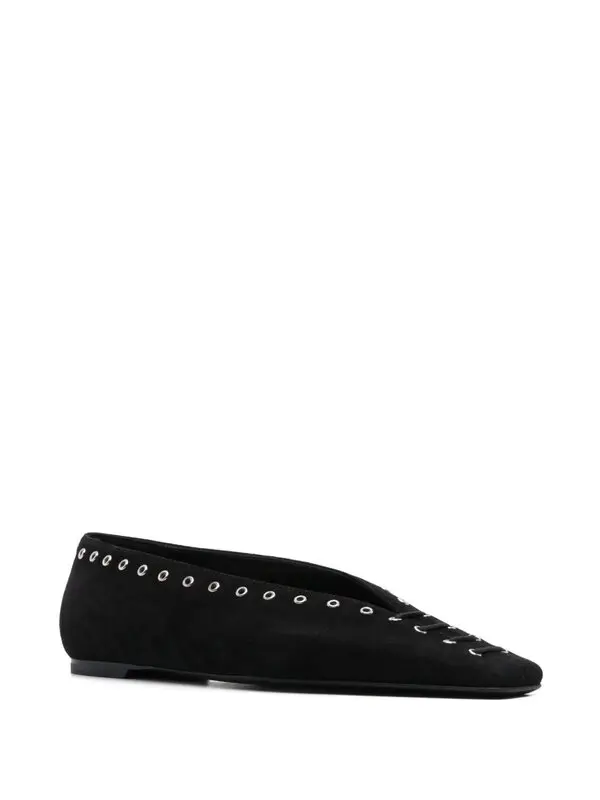 TOTEME Suede Leather Lace-up Ballets