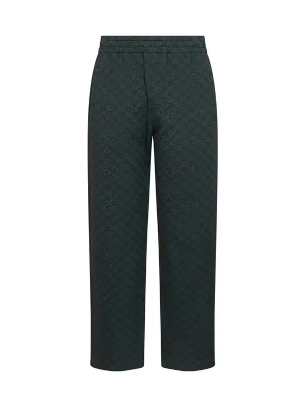 Gucci Green Gg Monogram Straight-leg Trousers - Multicolor