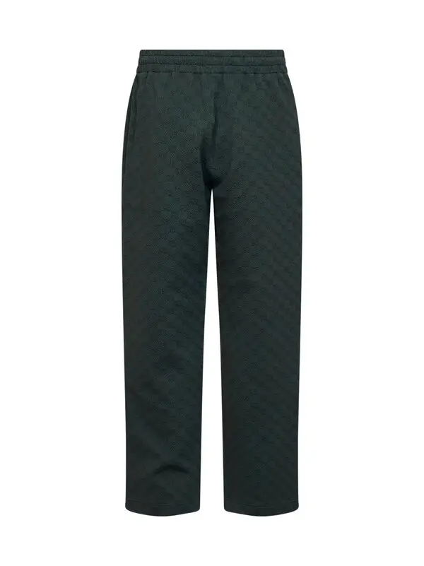 Gucci Green Gg Monogram Straight-leg Trousers