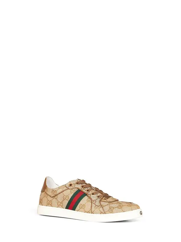 Gucci Beige Canvas Gg Stretch Sneakers