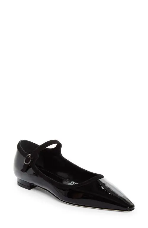 Manolo Blahnik Perdiccamod Mary Jane Leather Pump - Black