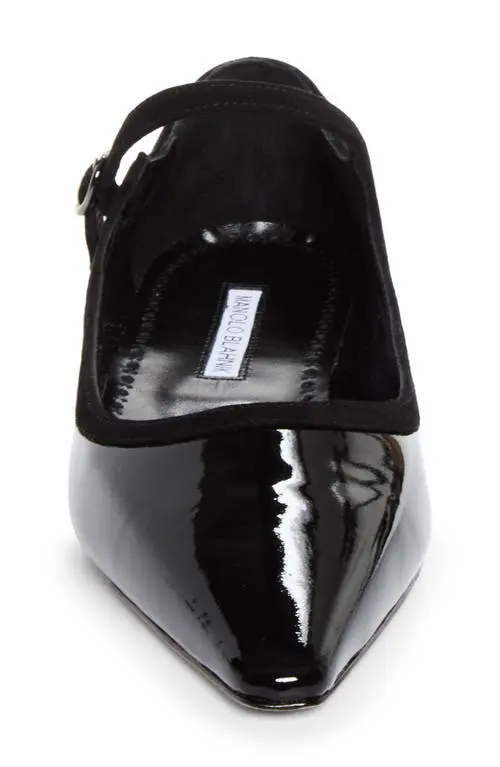 Manolo Blahnik Perdiccamod Mary Jane Leather Pump
