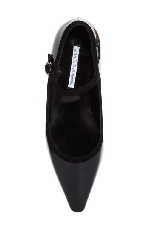 Manolo Blahnik Perdiccamod Mary Jane Leather Pump