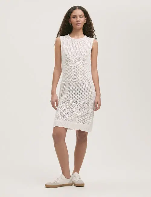 FINERY LONDON Zendaya Knitted Sleeveless Dress - Ivory