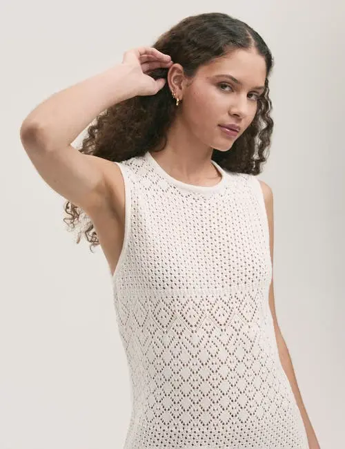 FINERY LONDON Zendaya Knitted Sleeveless Dress - Ivory
