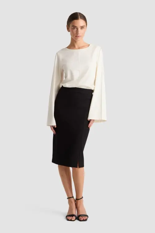 RESIDUS Leman Straight Jersey Midi Skirt