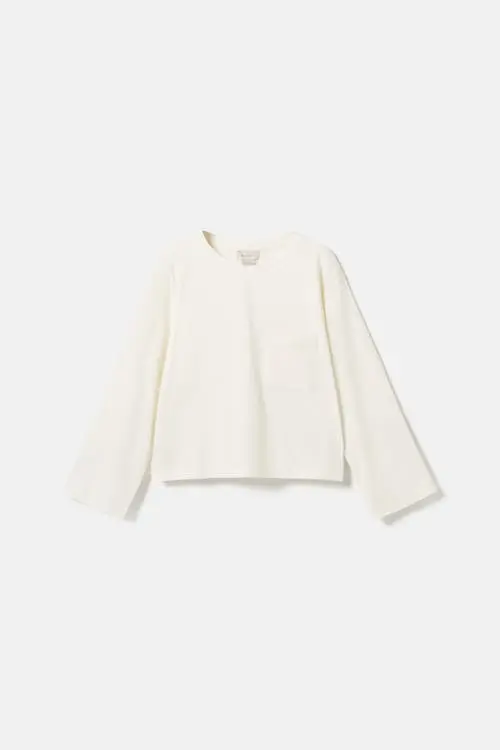 RESIDUS Thir Boxy Wide Sleeve Jersey Top - Paper