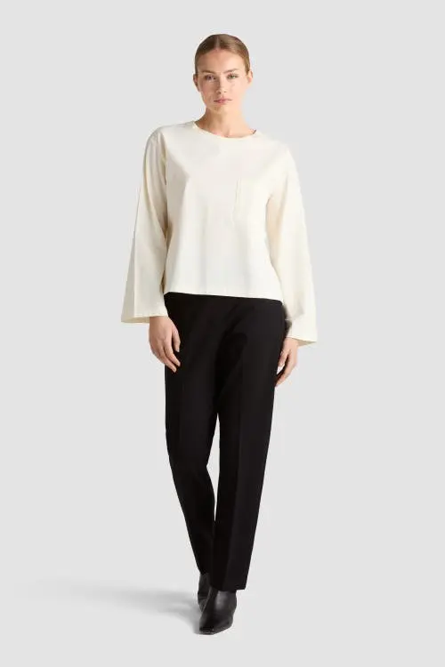 RESIDUS Thir Boxy Wide Sleeve Jersey Top - Paper