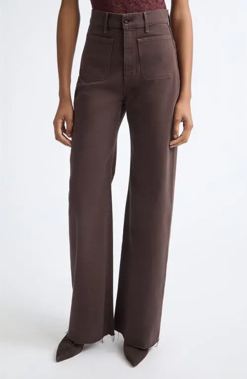 Veronica Beard Grant High Waist Wide Leg Jeans - Espresso