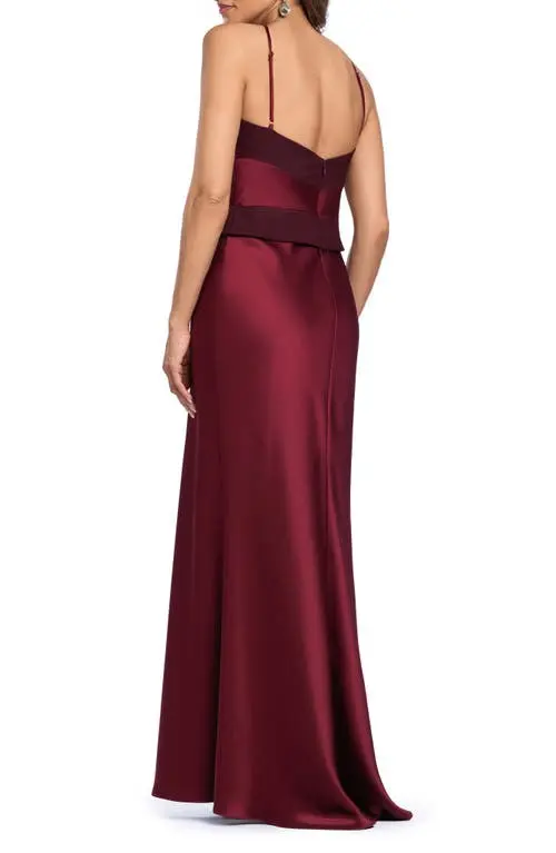 XSCAPE EVENINGS Satin Mermaid Gown
