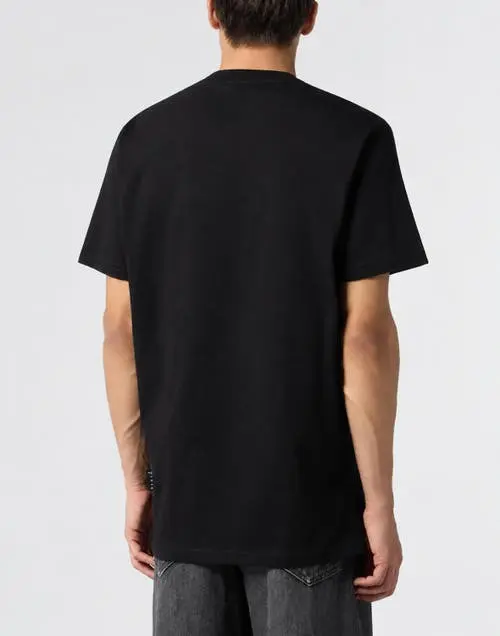 Philipp Plein Round Neck T-shirt Teddy Dollar Patch - Black