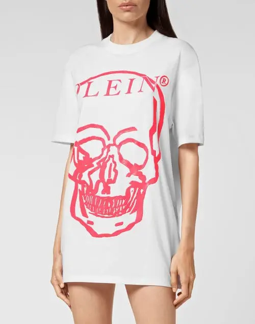 Philipp Plein Jersey T-shirt Round Neck Ss Skull And Plein
