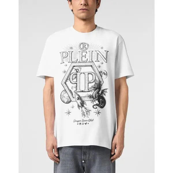 Philipp Plein Round Neck T-shirt Dragon Hexagon
