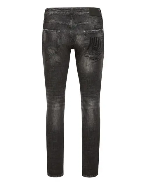 Philipp Plein Denim Super Straight Cut Trousers Racing Club