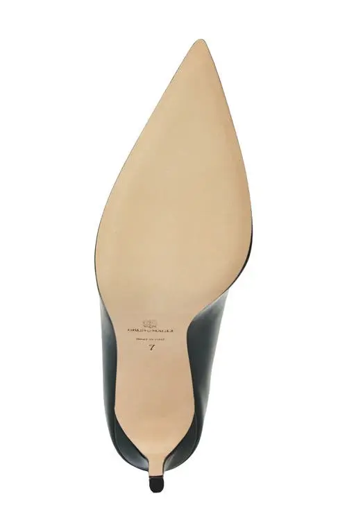 Bruno Magli Pepper T-strap Pointed Toe Pump - Emerald Patent