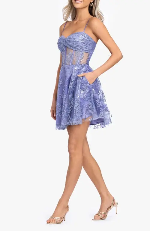 BLONDIE NITES Glitter Sleeveless Party Minidress - Peri