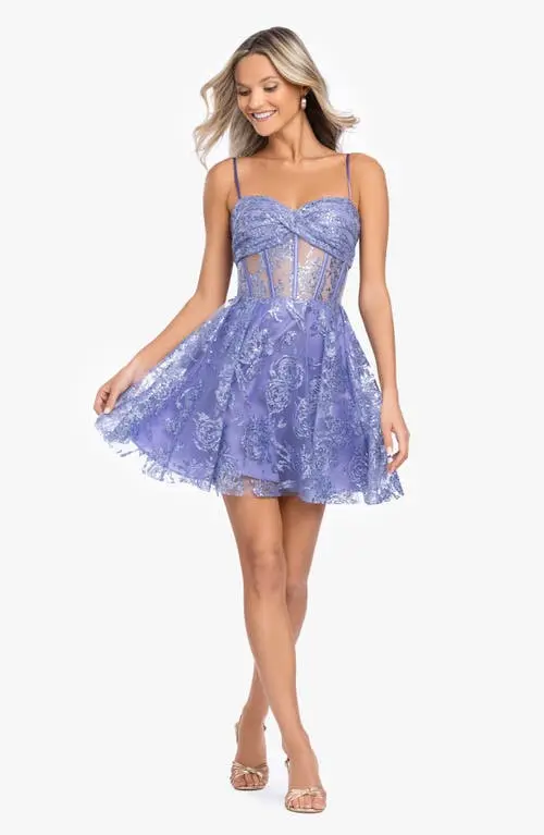 BLONDIE NITES Glitter Sleeveless Party Minidress - Peri