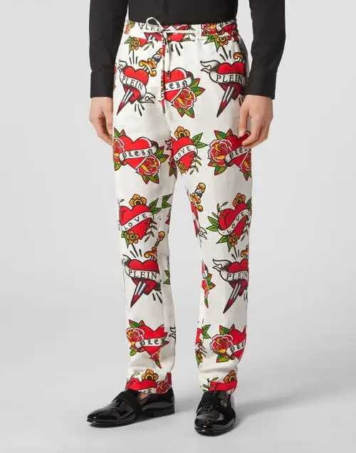 Philipp Plein Linen Jogging Trousers Love