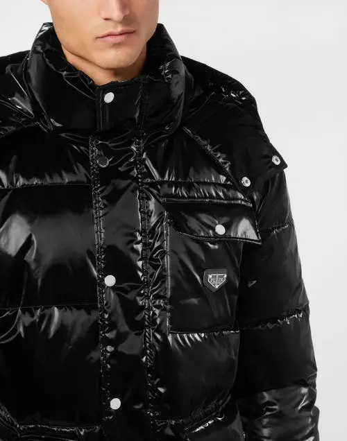 Philipp Plein Oversize Padded Nylon Jacket - Black