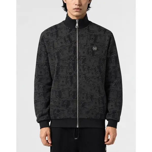 Philipp Plein Tracksuit Jacket All-over Dollar - Black/black
