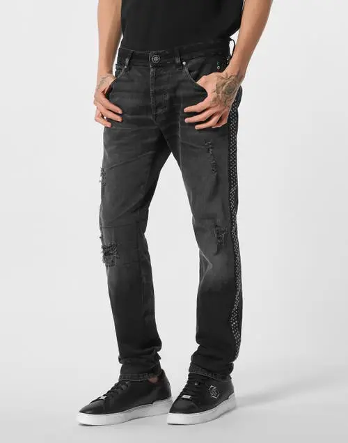 Philipp Plein 5-pocket Super Straight Cut Jeans Stars