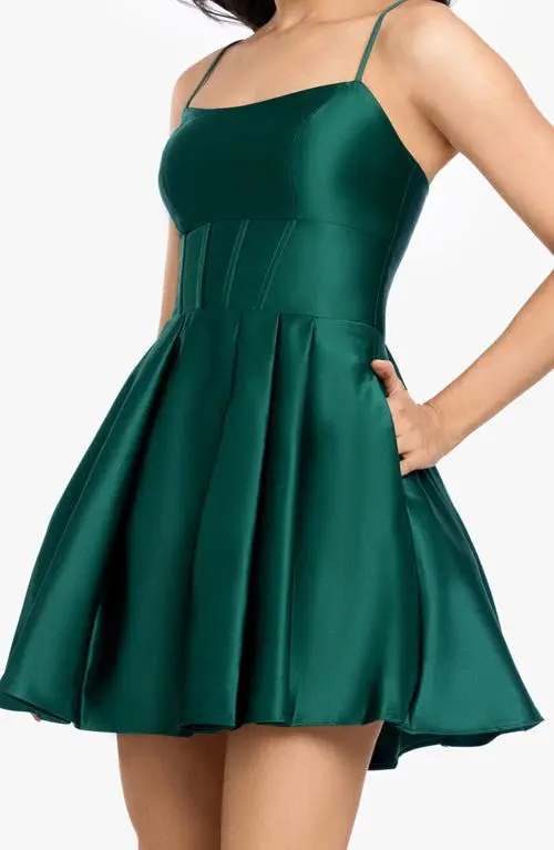 BLONDIE NITES Corset Back Satin Cocktail Minidress