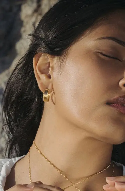 SATYA JEWELRY Circle Of Truth Hoop Earrings