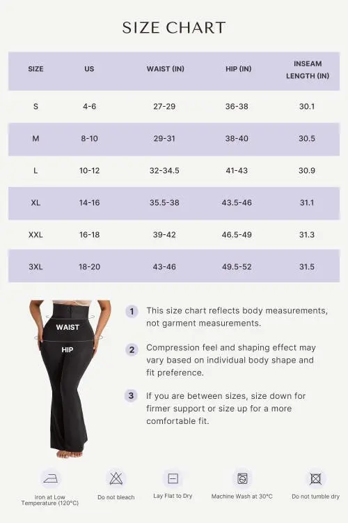 SHAPELLX High Waist Tummy Control Front Zip Butt Lift Sculpting Flare Leggings - Black