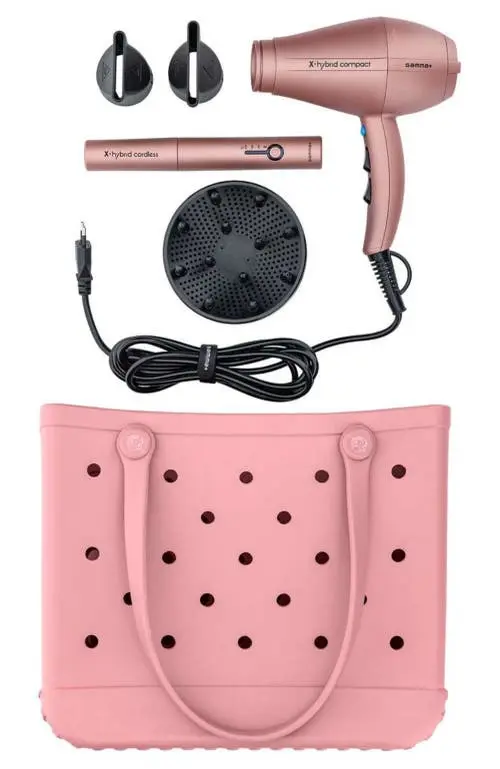 GAMMA + X-hybrid Compact Hair Dryer And Flat Iron Bundle With Durable Tote Bag