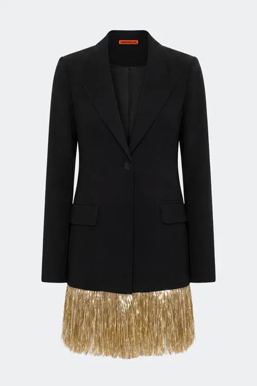 SIMONMILLER Odette Crepe Fringe Blazer