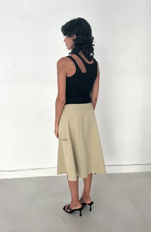 SAEMDI Emery Asymmetric Wrap Skirt