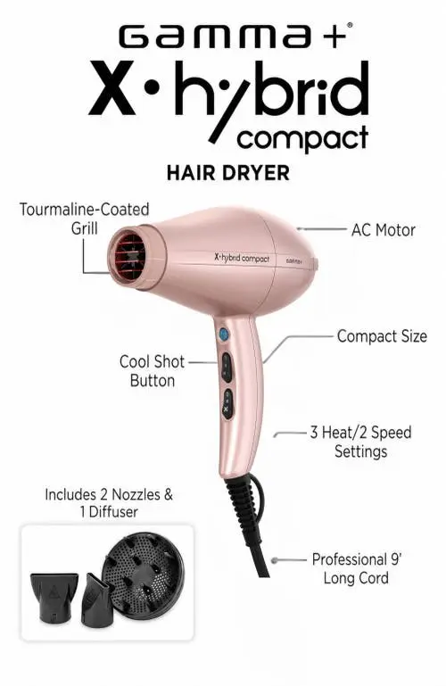GAMMA + X-hybrid Compact Ionic Hair Dryer