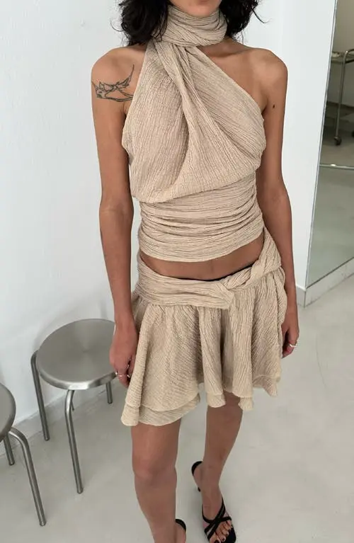 SAEMDI Sahara One Shoulder Scarf Top