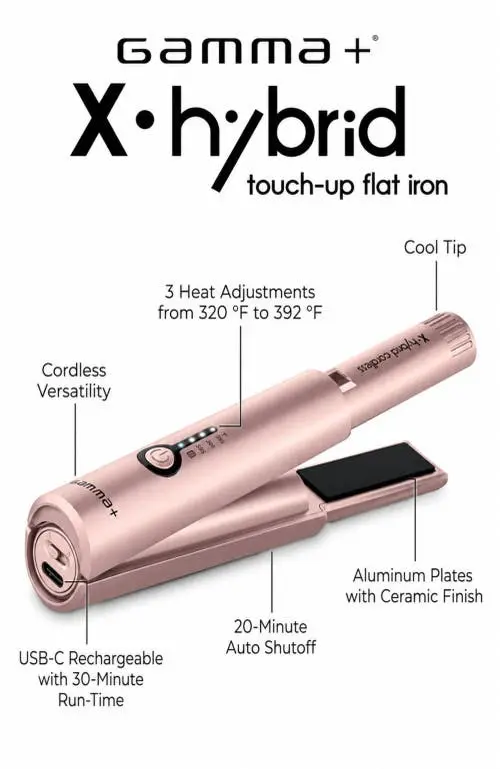 GAMMA + X-hybrid Cordless Ceramic Touch-up Flat Iron