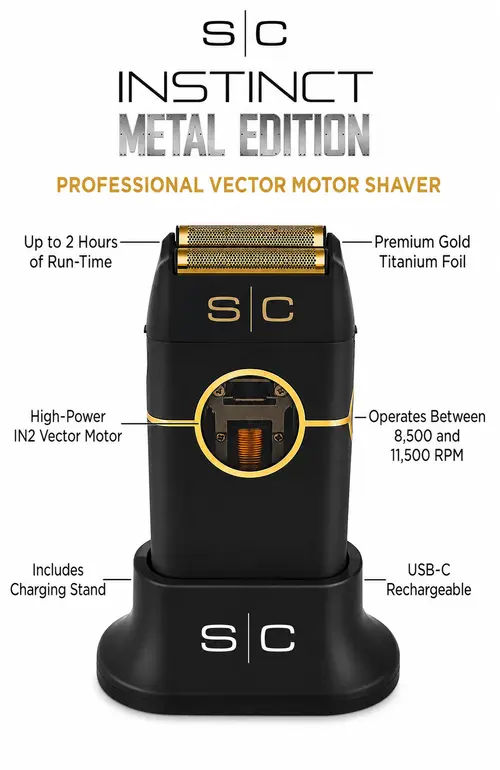 STYLECRAFT Instinct Metal Cordless Double Foil Shaver