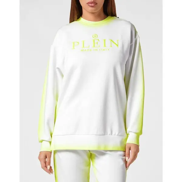 Philipp Plein Sweatshirt Round Neck Fluo - White
