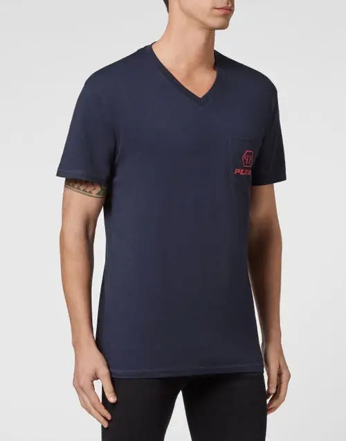 Philipp Plein T-shirt V-neck Ss - Navy
