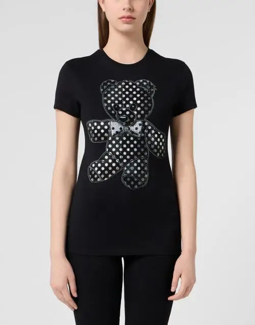 Philipp Plein Sexy Pure Fit T-shirt Strass Teddy - Black