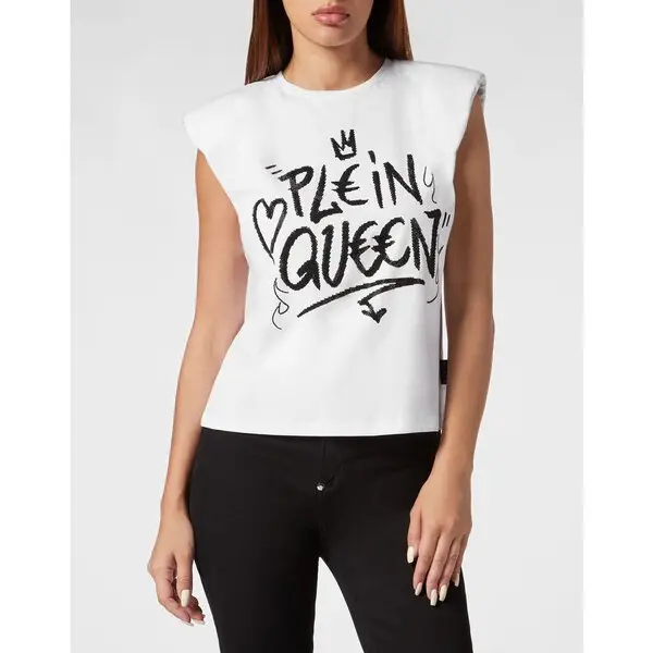 Philipp Plein Sleeveless T-shirt Sexy Pure With Crystals - White