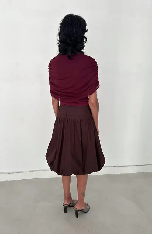 SAEMDI Tatum Belted Bubble Hem Skirt