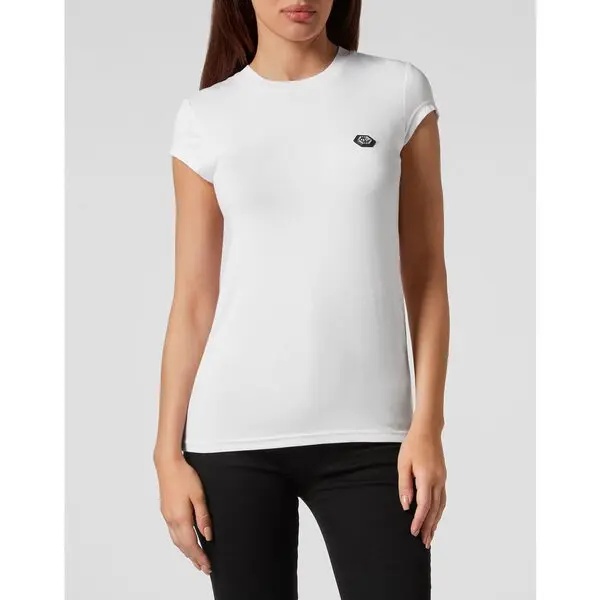 Philipp Plein T-shirt Round Neck Sexy Pure Fit Hexagon - White