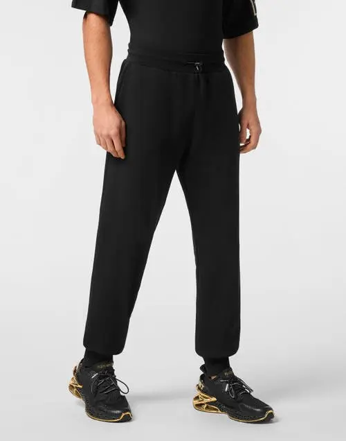 PLEIN SPORT Loose Trousers Label - Black/lightgold