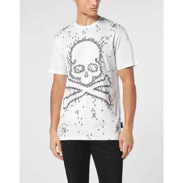Philipp Plein T-shirt Round Neck Skull&bones - White