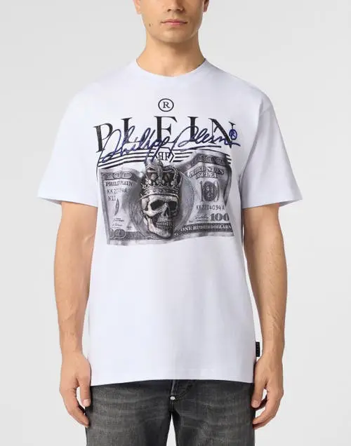Philipp Plein Round Neck T-shirt Dollar Signature