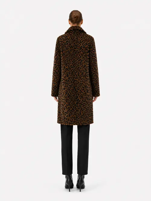MINE BILGI Melody Reversible Merino Shearling Coat With Leather Belt - Cinnamon/leo