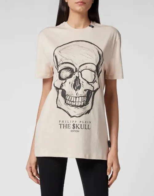 Philipp Plein T-shirt Round Neck Ss Print Skull